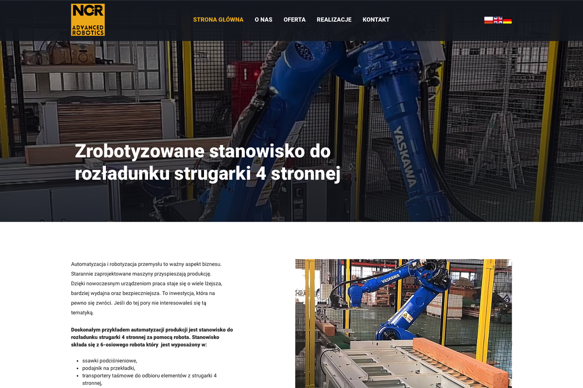 NCR ADVANCED ROBOTICS - Automatic unloading by a planer robot, optimizer