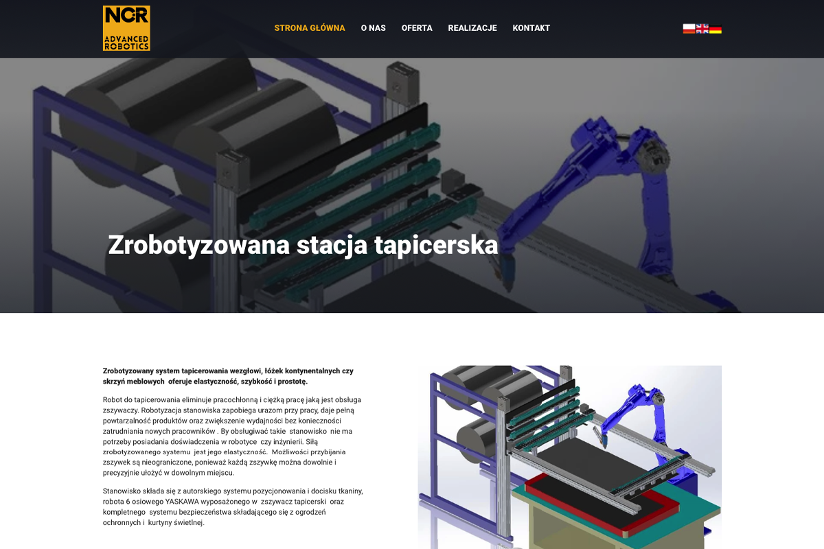 NCR ADVANCED ROBOTICS - Zrobotyzowana stacja tapicerska