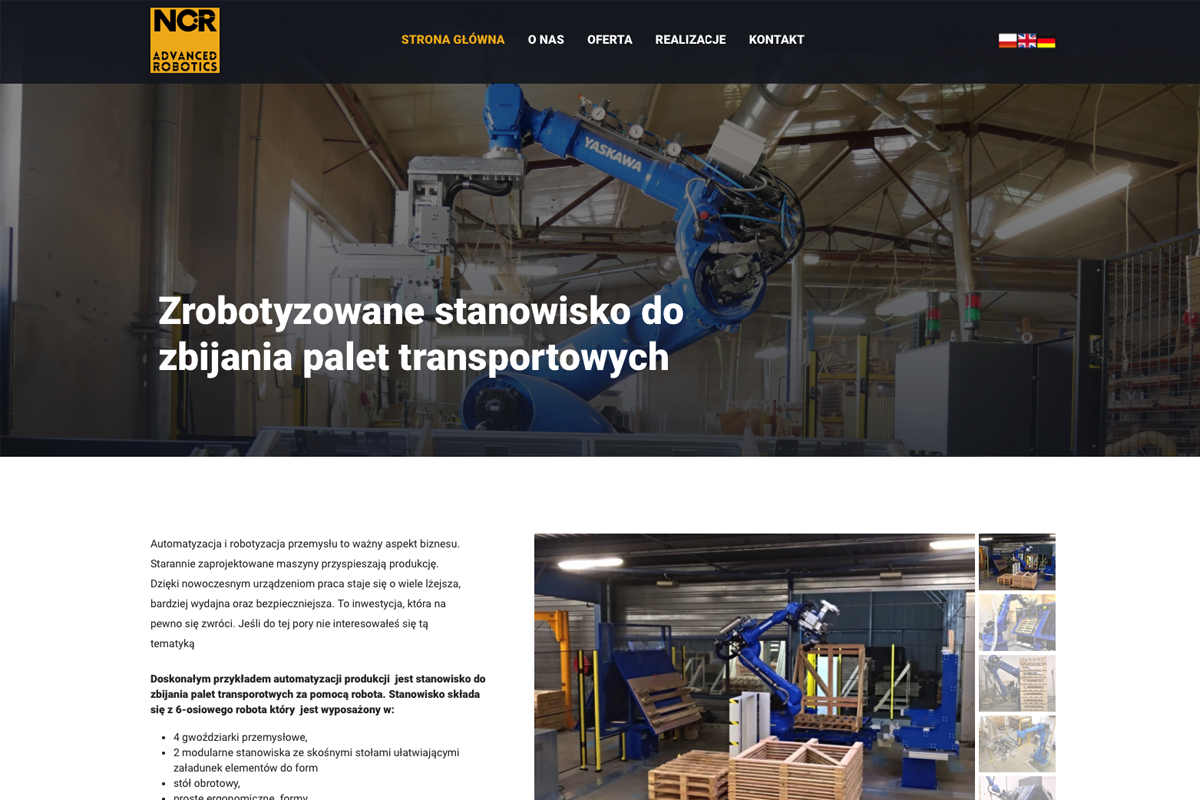 NCR ADVANCED ROBOTICS - Zrobotyzowane stanowisko do zbijania palet ...